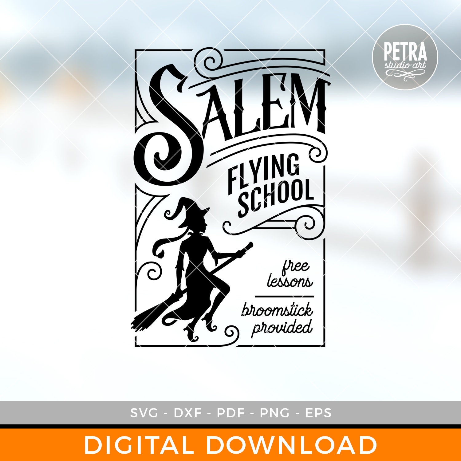 Salem Flying School SVG Cut File. Great for Halloween Rustic - Etsy
