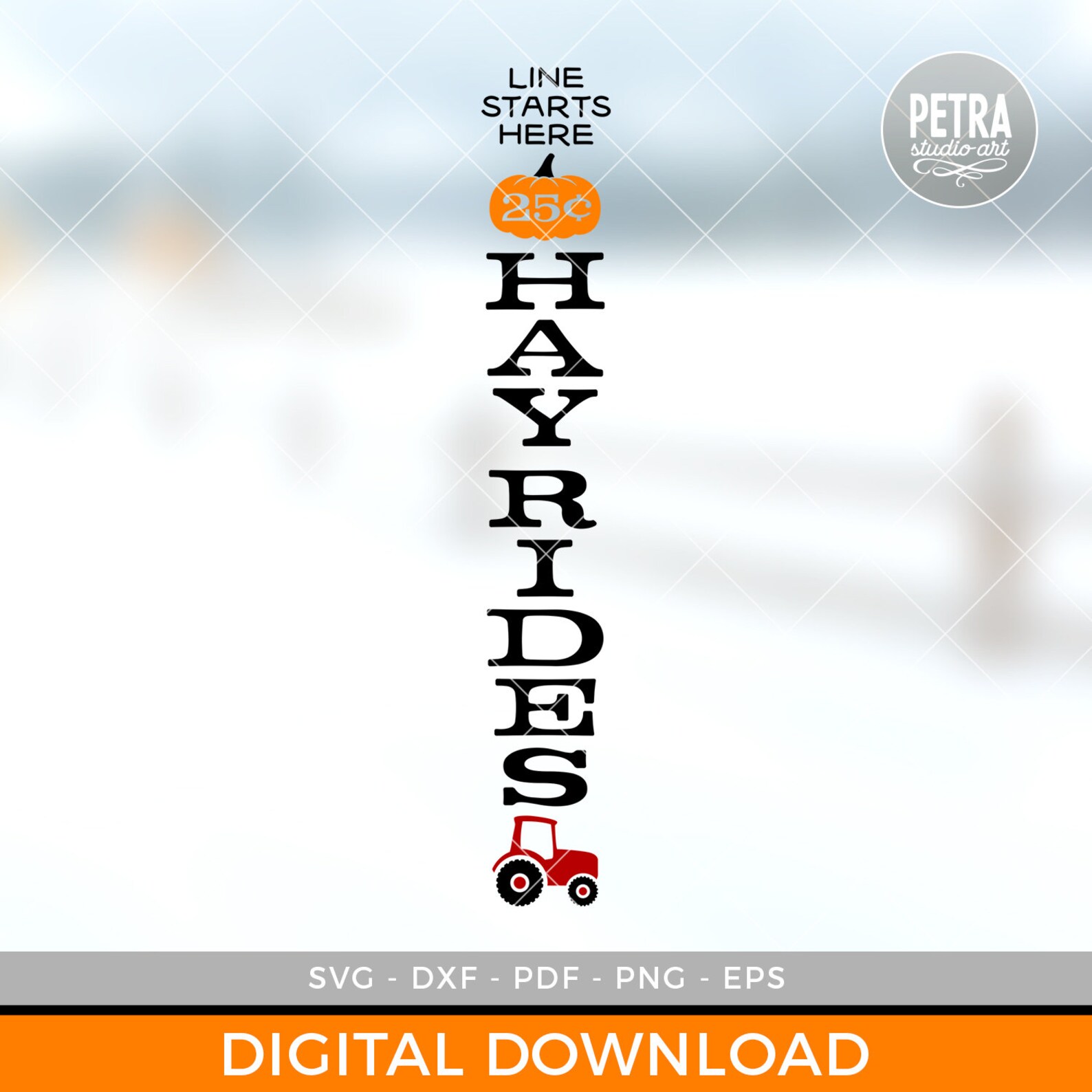 Hayrides Line Start Here Tall Sign SVG Cut File. A Fall SVG Cut File ...