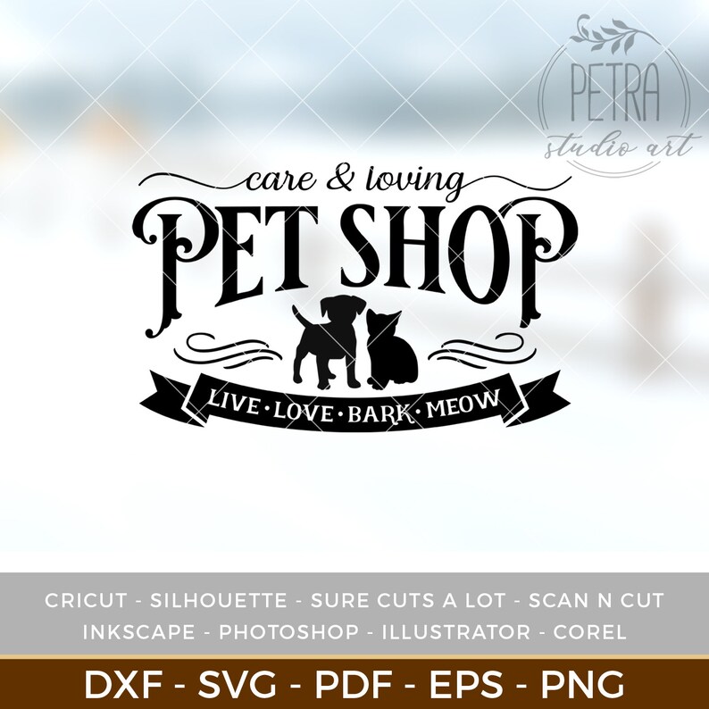 Pet Shop Sign SVG Cut File for Your Vintage Pet Shop and | Etsy