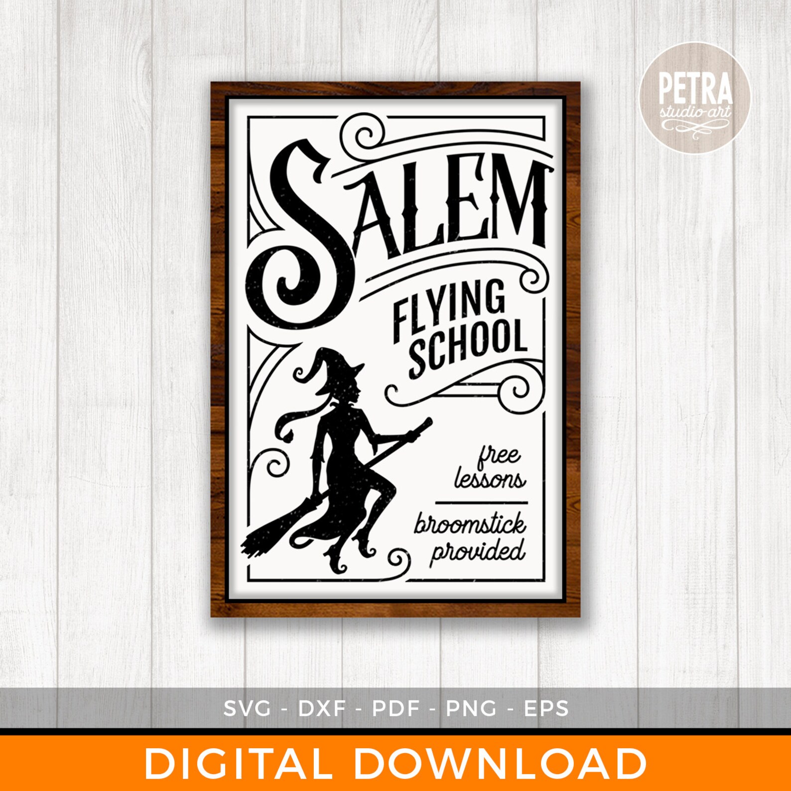 Salem Flying School SVG Cut File. Great for Halloween Rustic | Etsy