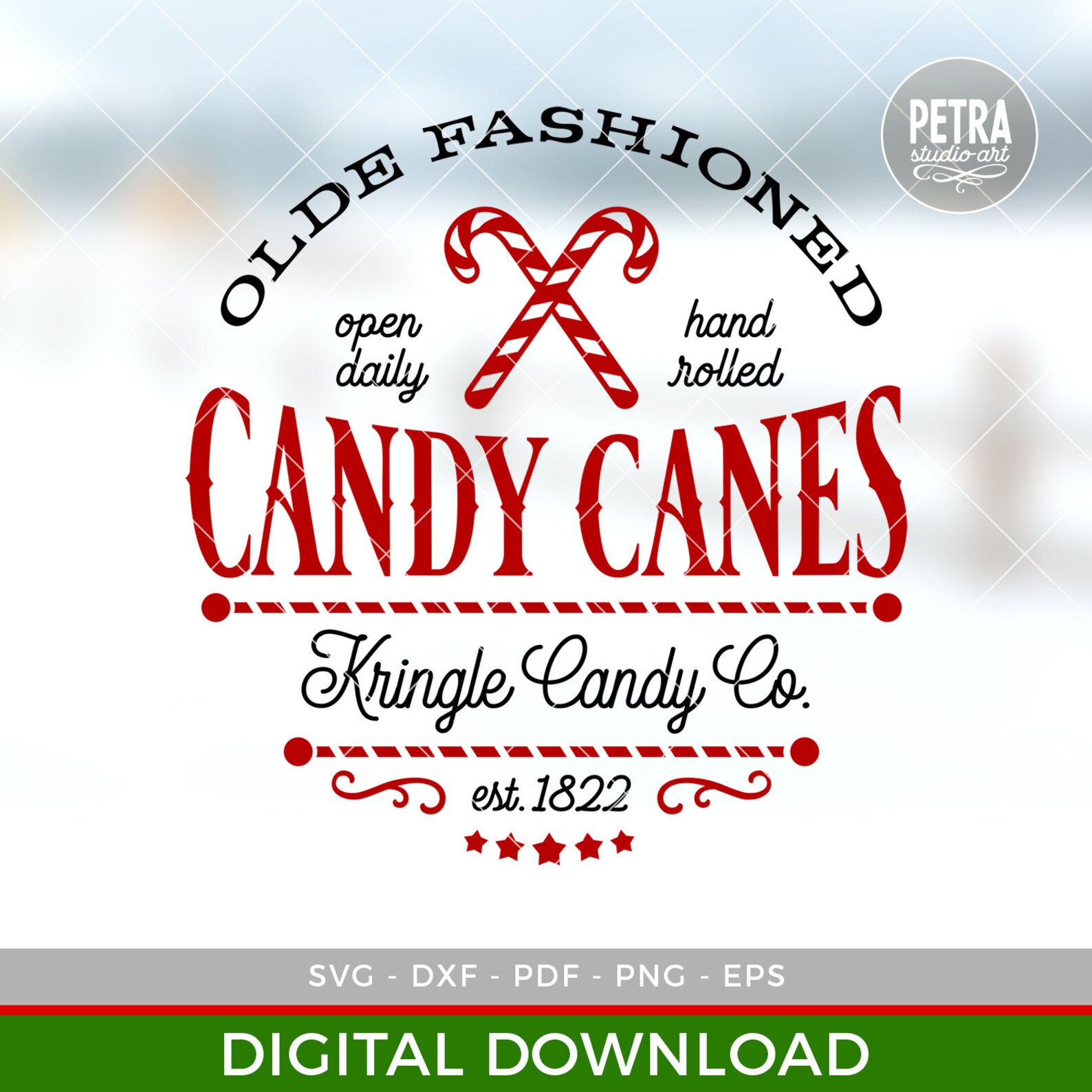 Kringle Candy Co Candy Canes SVG Cut File. Great for Crafting Christmas ...