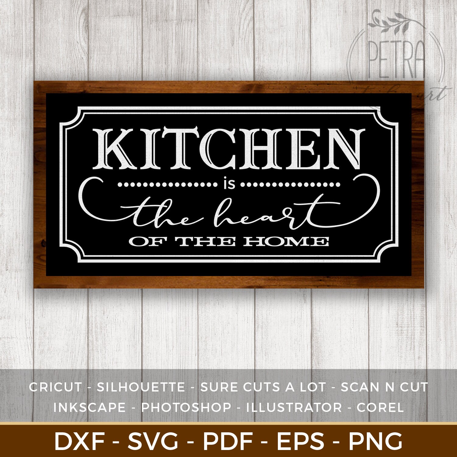 Kitchen is the Heart of the Home SVG Cut File for Rustic Home - Etsy