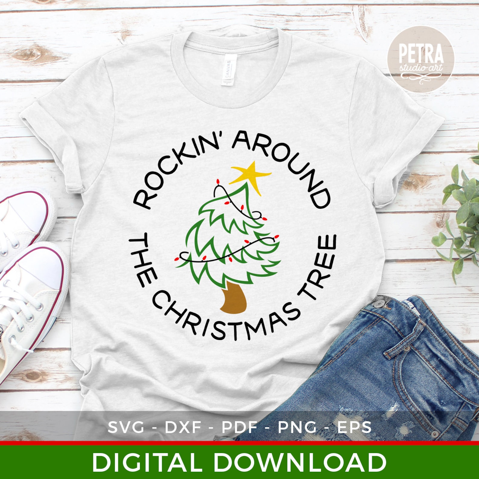 Rockin' Around Christmas Tree SVG Cut File. Great for Crafting ...