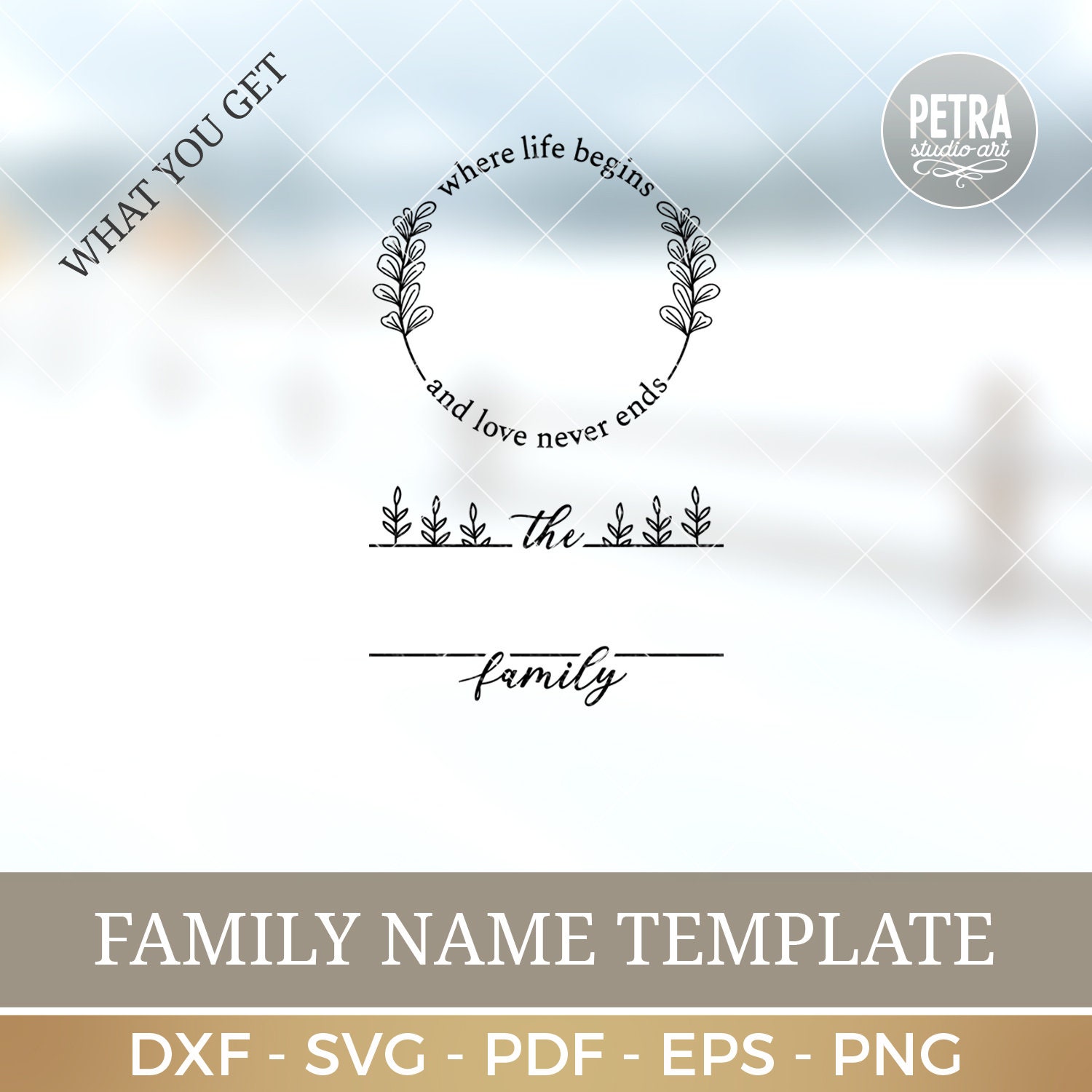 Family Last Name Template with Spring Wreath SVG for Modern | Etsy
