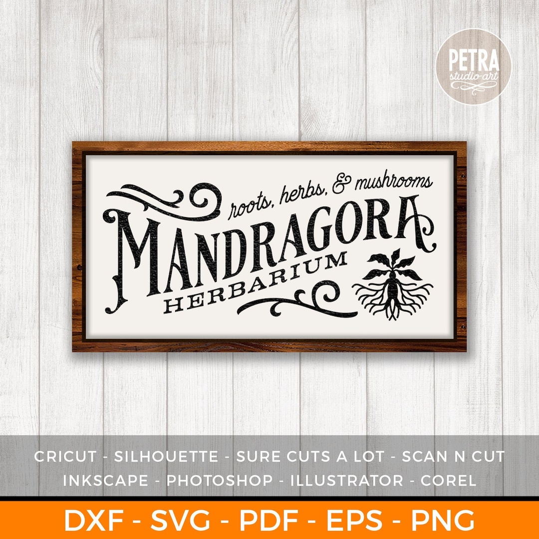 Halloween SVG. Mandragora Herbarium Shop Sign SVG Cut File. Great for ...