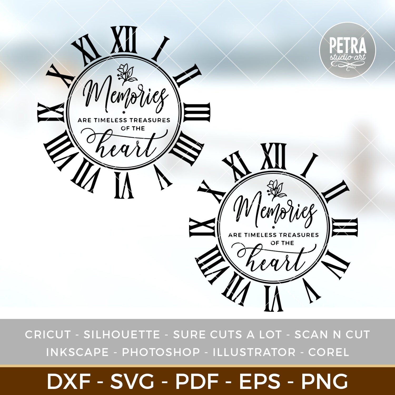 Memories Are Timeless Treasures of the Heart Clock Face SVG Cut File ...