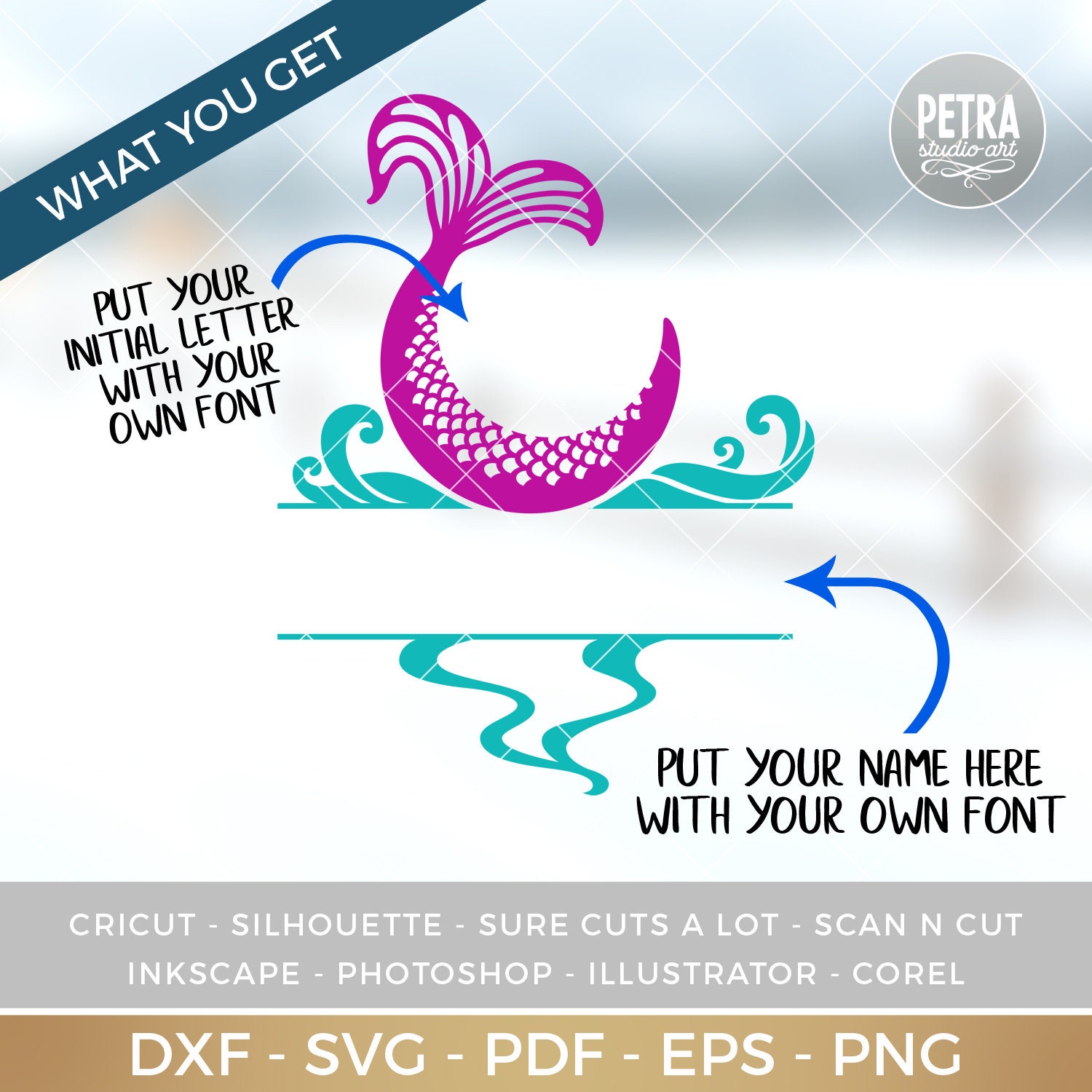 Mermaid SVG Cut File. Split Mermaid Tail SVG. Great for Baby | Etsy