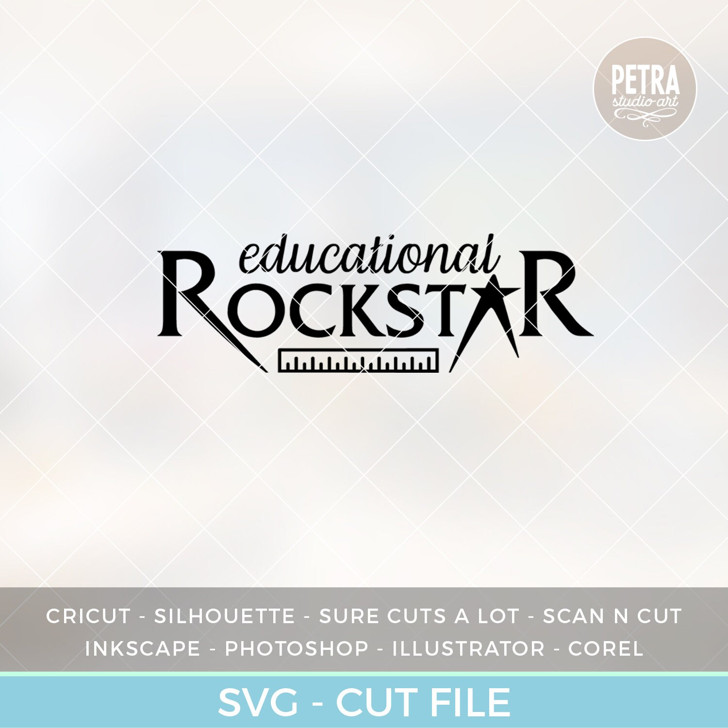 Educational Rockstar SVG. Teacher SVG Cut File for Shirt Tank | Etsy