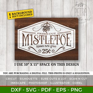 Fresh Cut Mistletoe SVG Cut File for Rustic Christmas Home Decor and ...