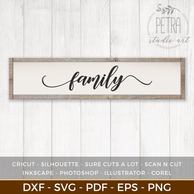 Family Sign SVG Cut File for Rustic Home Decor and Farmhouse - Etsy