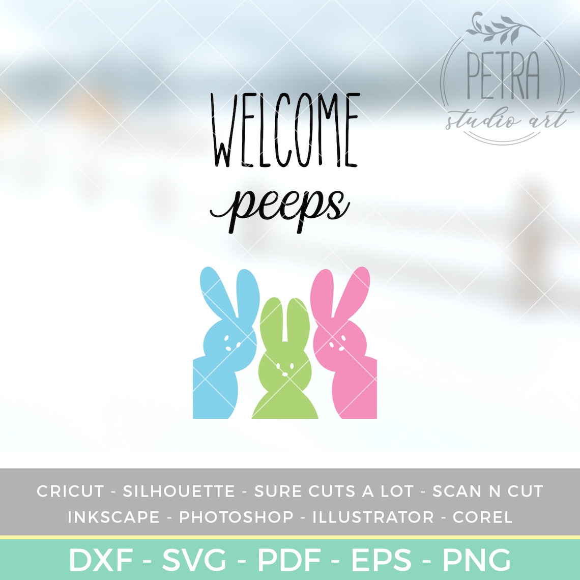 Welcome Peeps Sign SVG Cut File for Easter Sign. A Rustic | Etsy