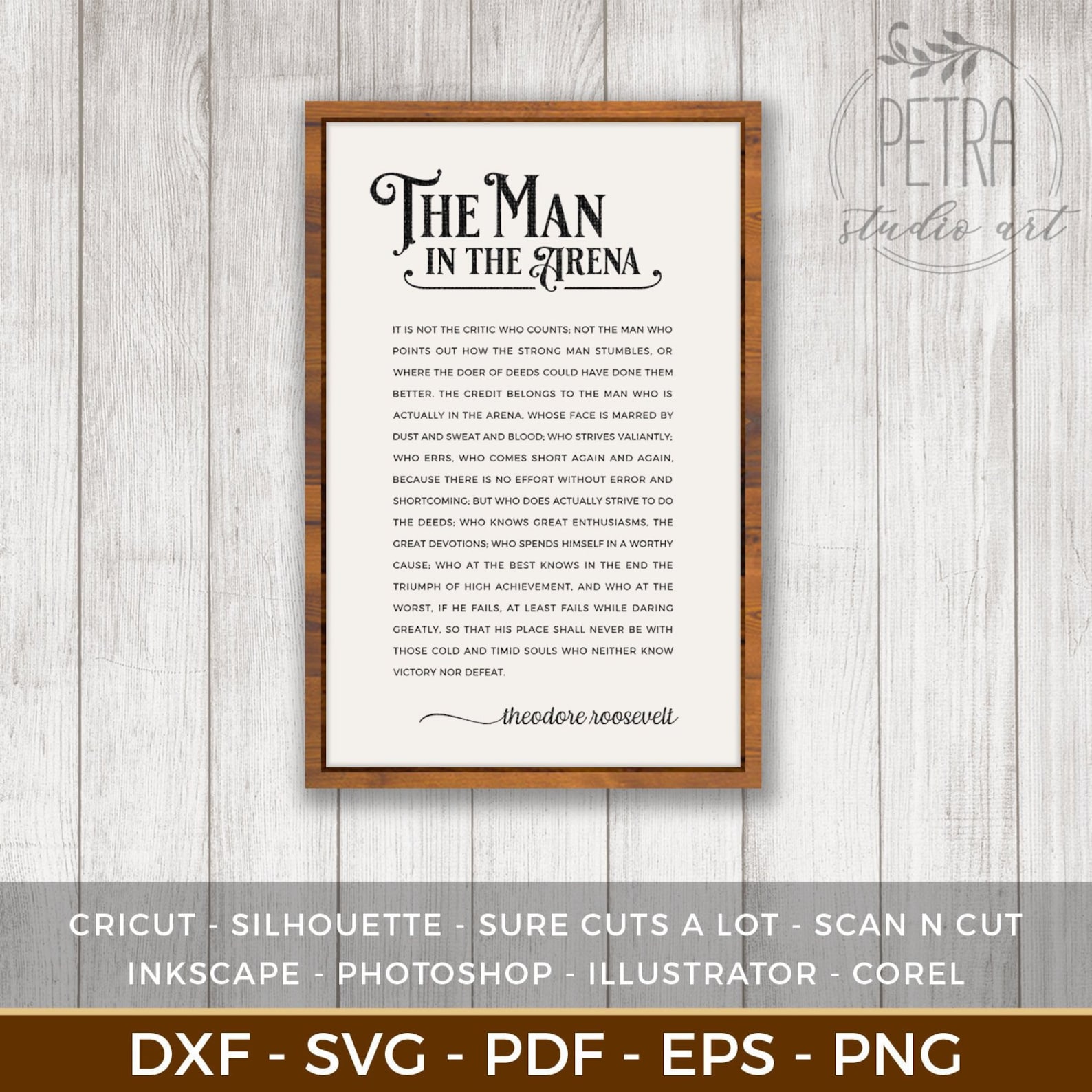 The Man in the Arena Quotes Printable Poster for Rustic Home - Etsy