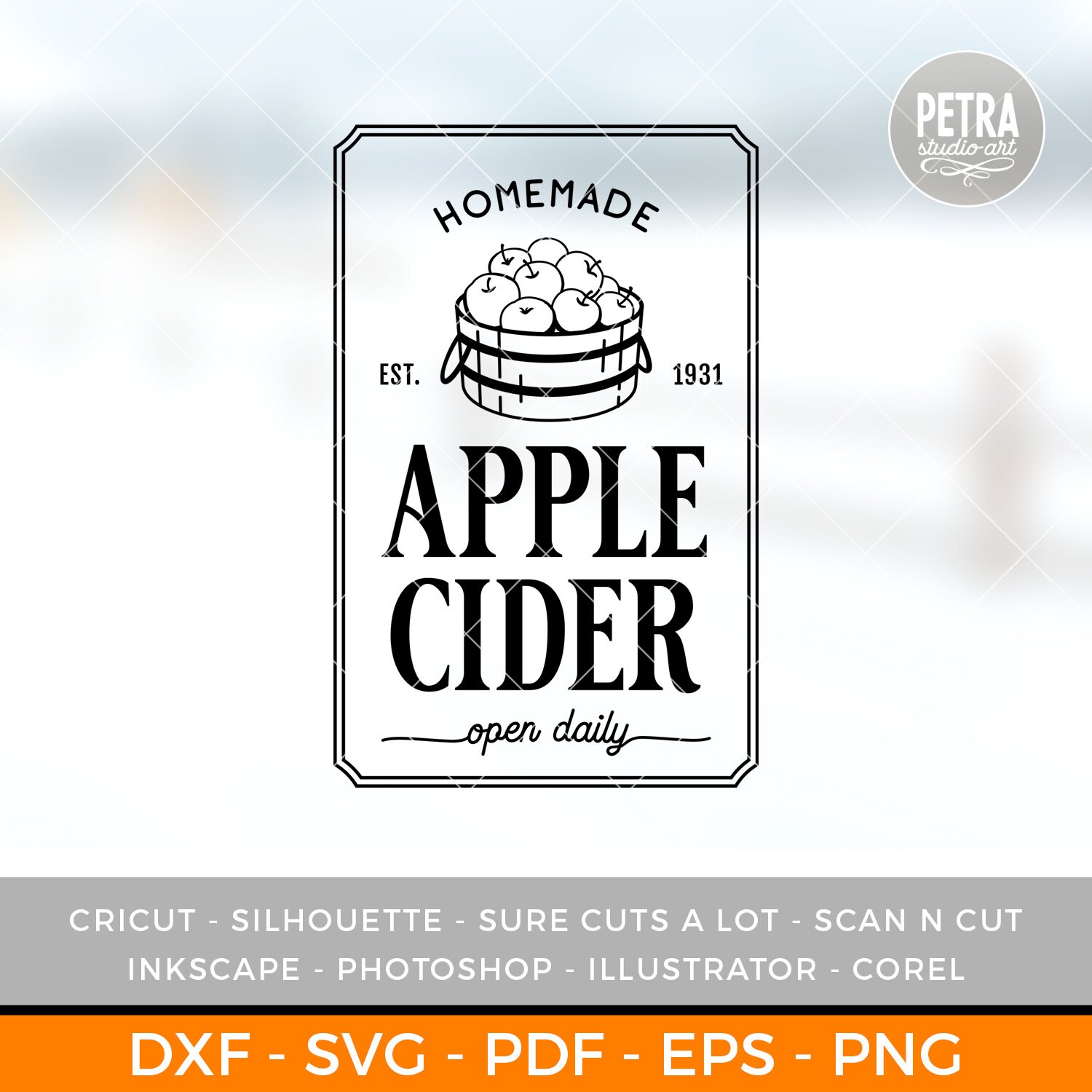 Homemade Apple Cider Sign SVG Cut File. A Fall SVG Cut File. | Etsy