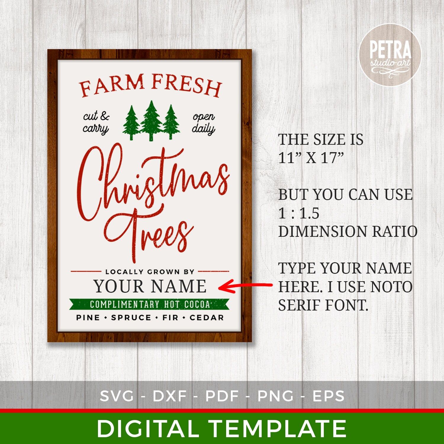 Farm Fresh Christmas Trees Template SVG Dxf Cut File Printable - Etsy