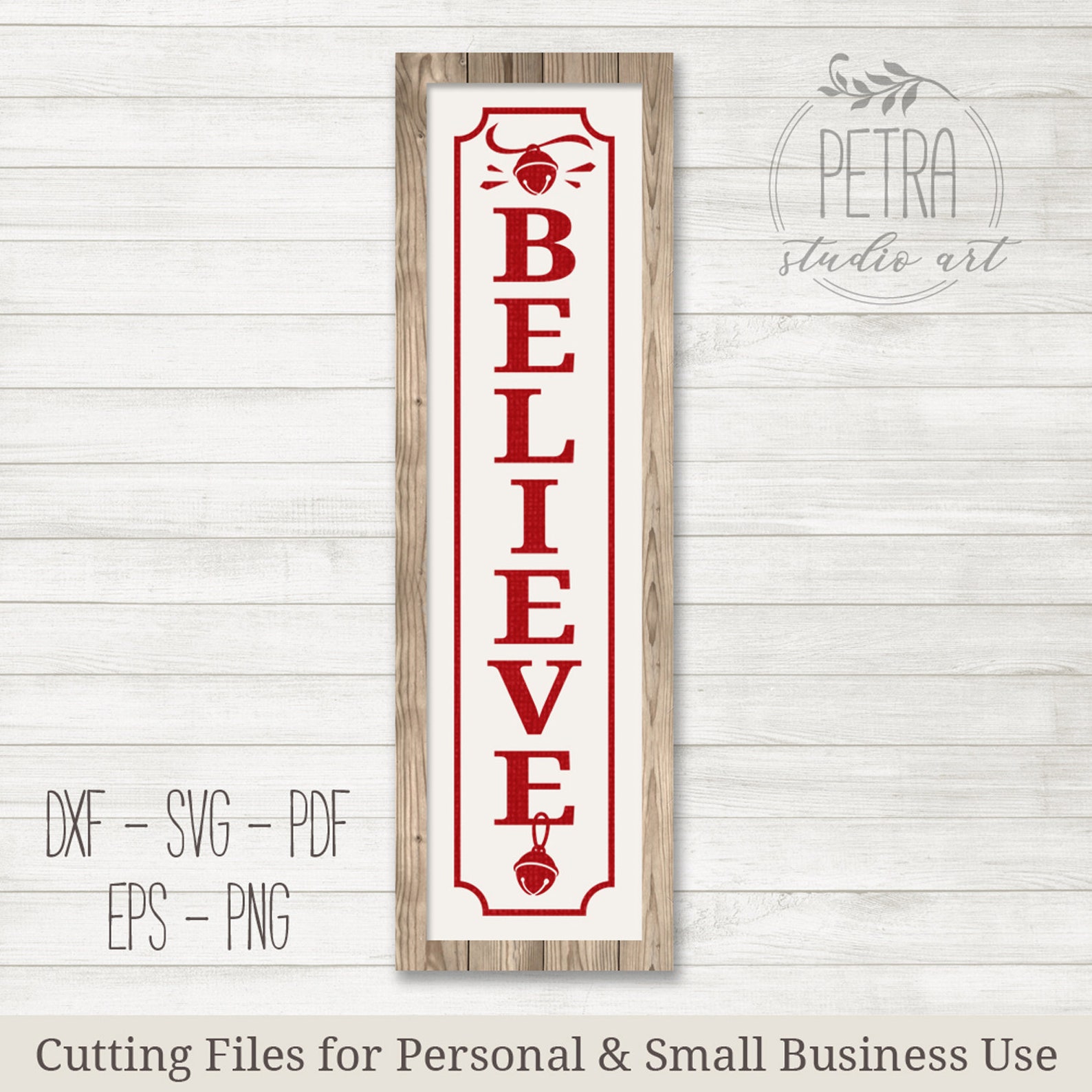 Believe Vertical Tall Sign SVG Cut File for Rustic Christmas - Etsy