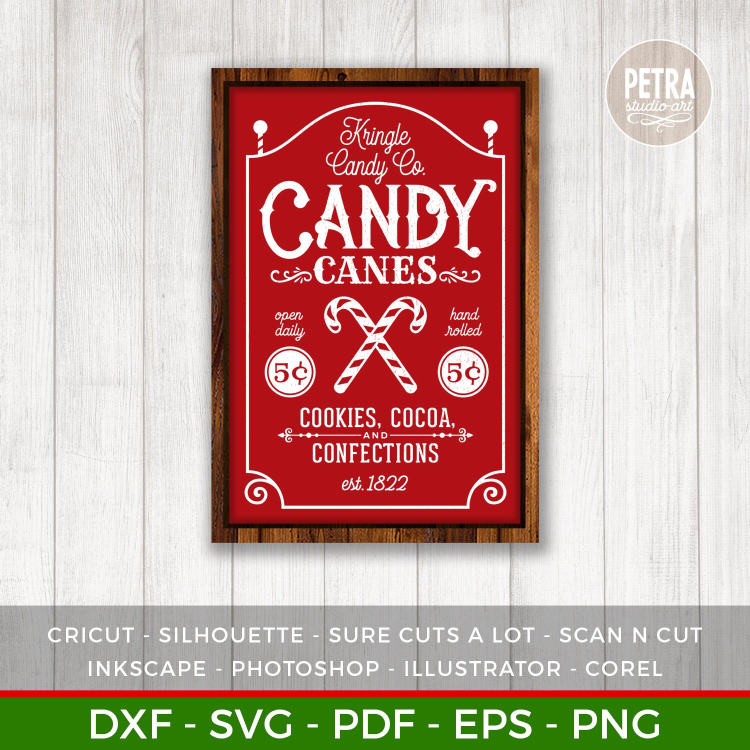 Christmas SVG. Kringle Candy Co Candy Canes SVG Cut File. Great for ...