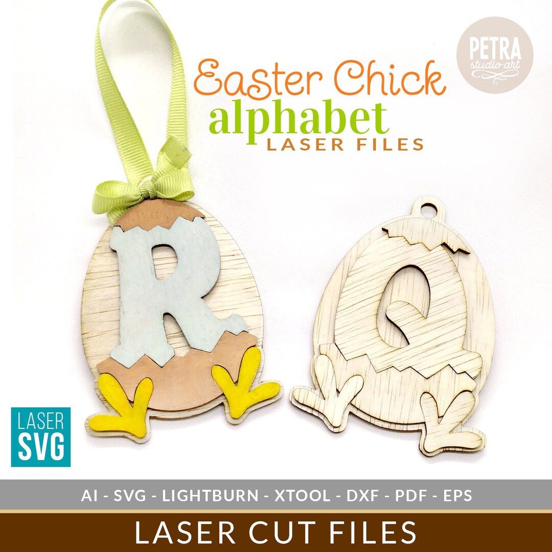 Easter Chick Alphabet Laser Cut Files. 26 Cute Digital Letters in ...