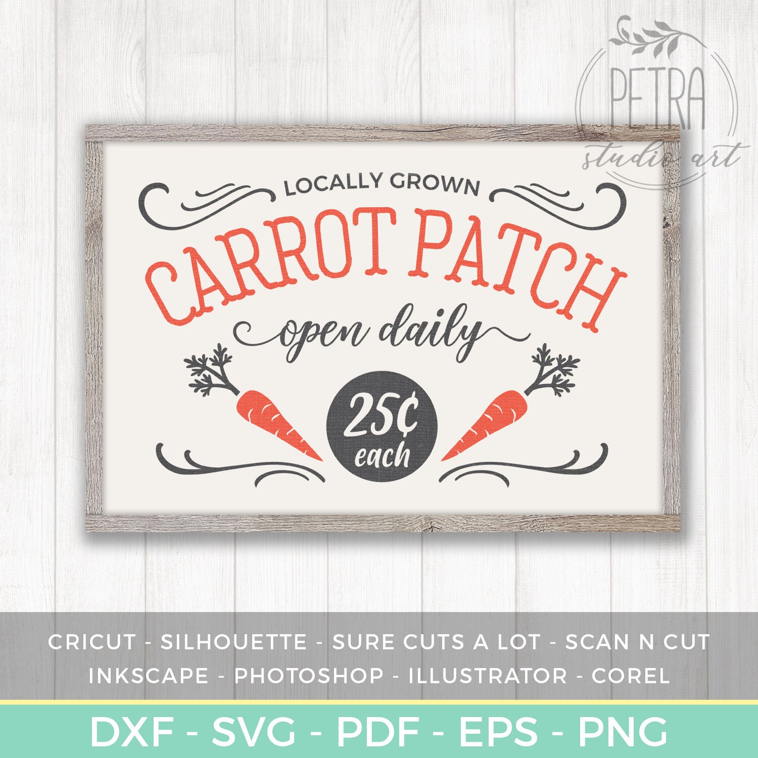 Locally Organic Carrot Patch Easter Sign SVG Cut File. for | Etsy