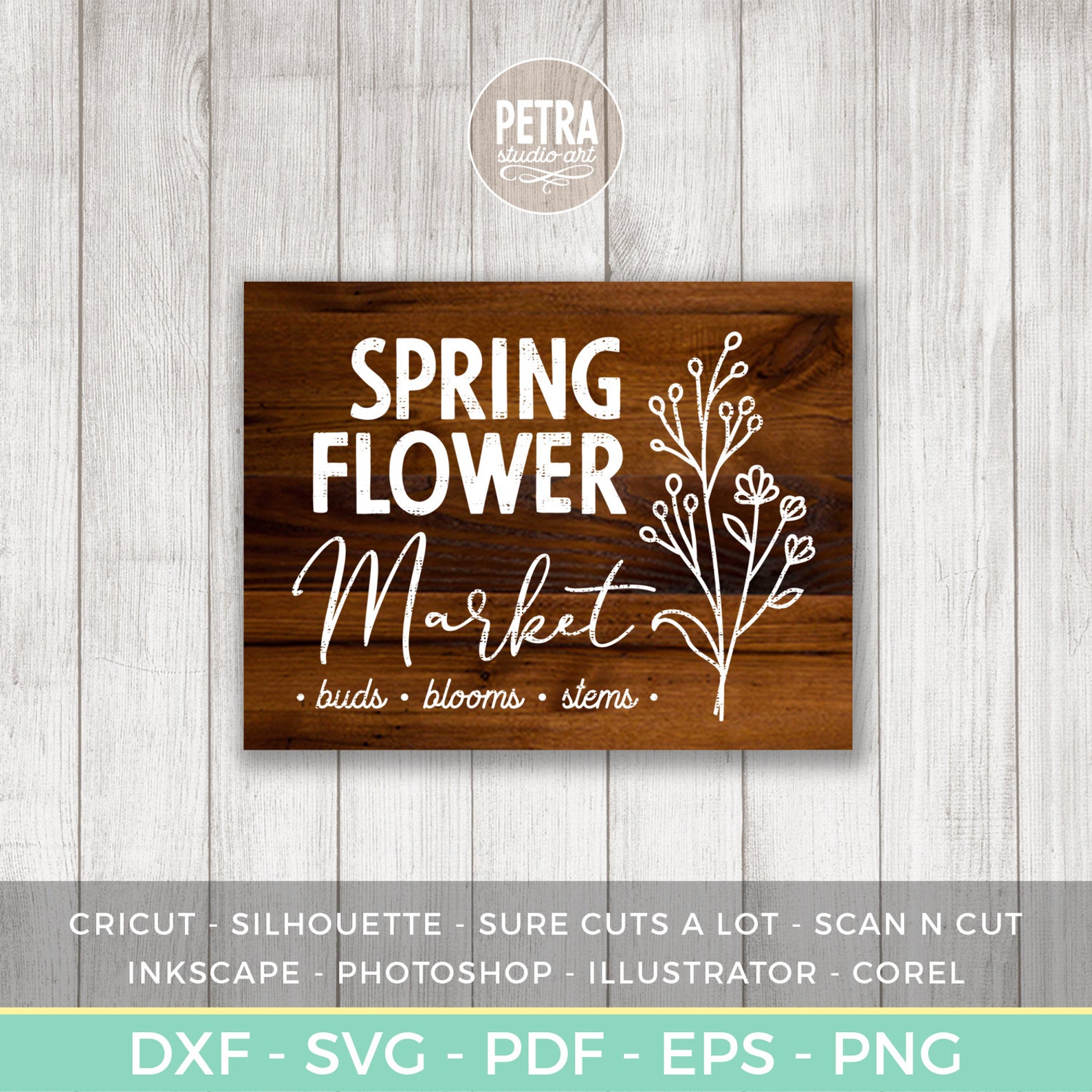 Spring Flower Market Sign SVG Cut File for Spring Season in | Etsy