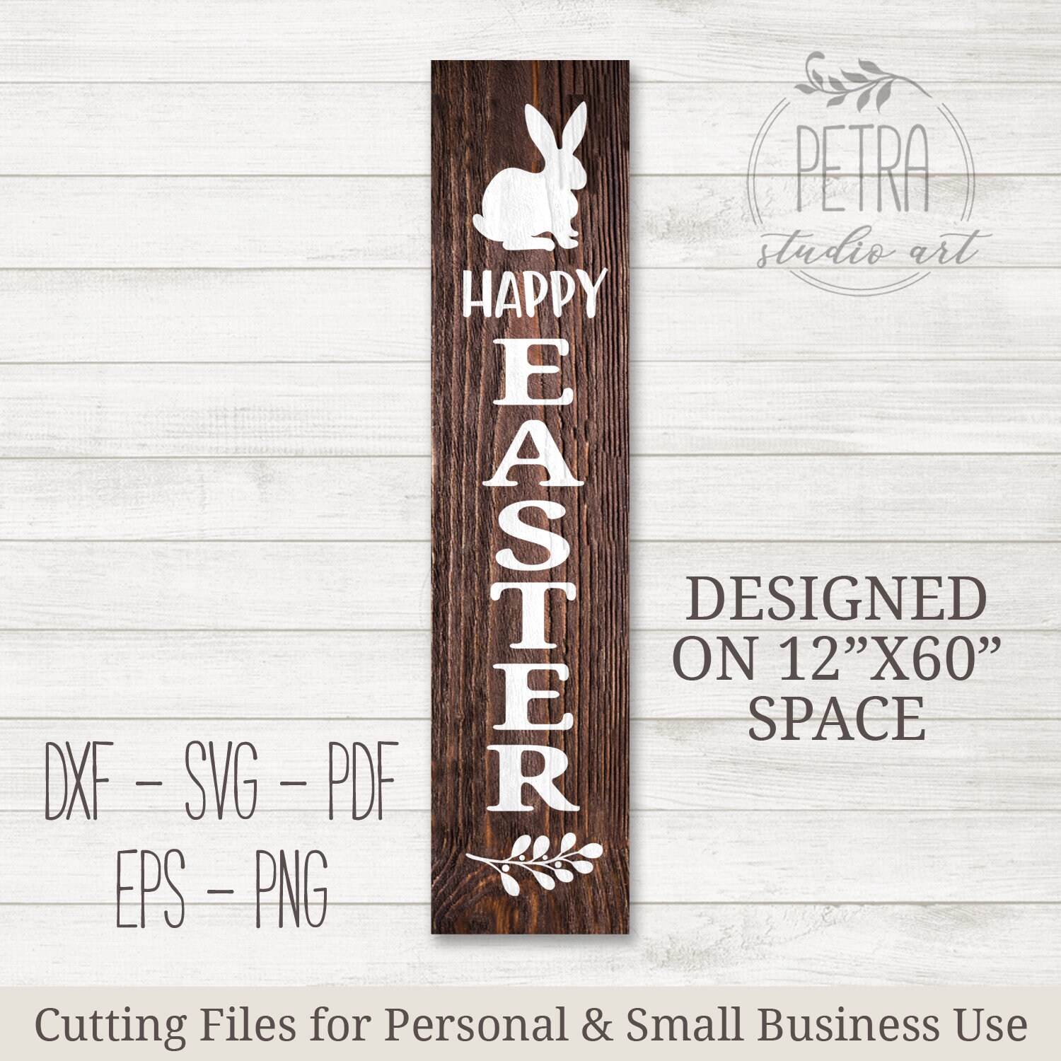 Happy Easter Vertical Sign SVG Cut File. Vertical, Rustic Farmhouse ...