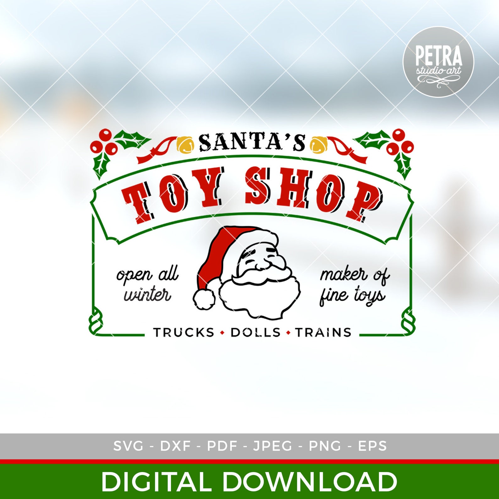 Santa's Toy Shop Sign Digital SVG. A Christmas SVG With - Etsy