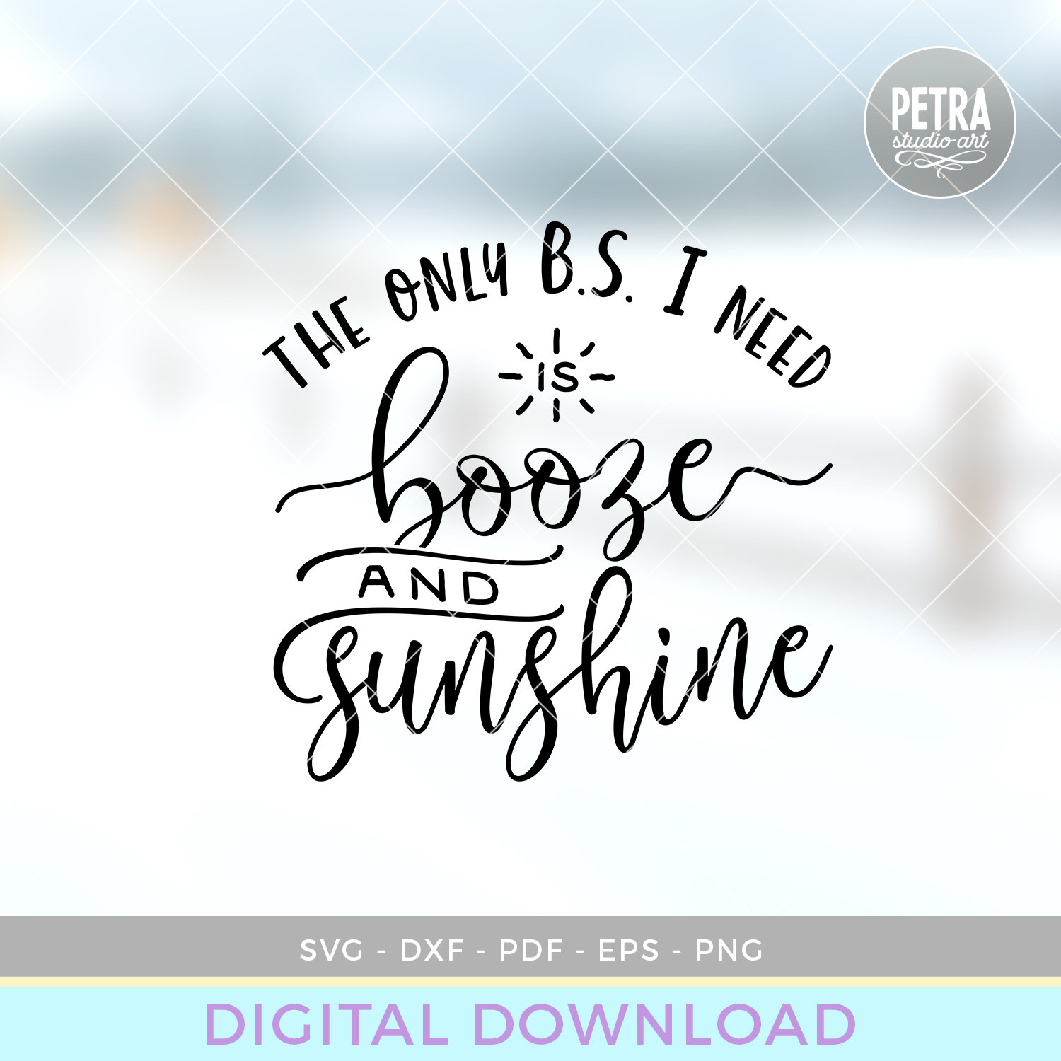 The Only BS I Need is Booze and Sunshine for Summer SVG. Great - Etsy