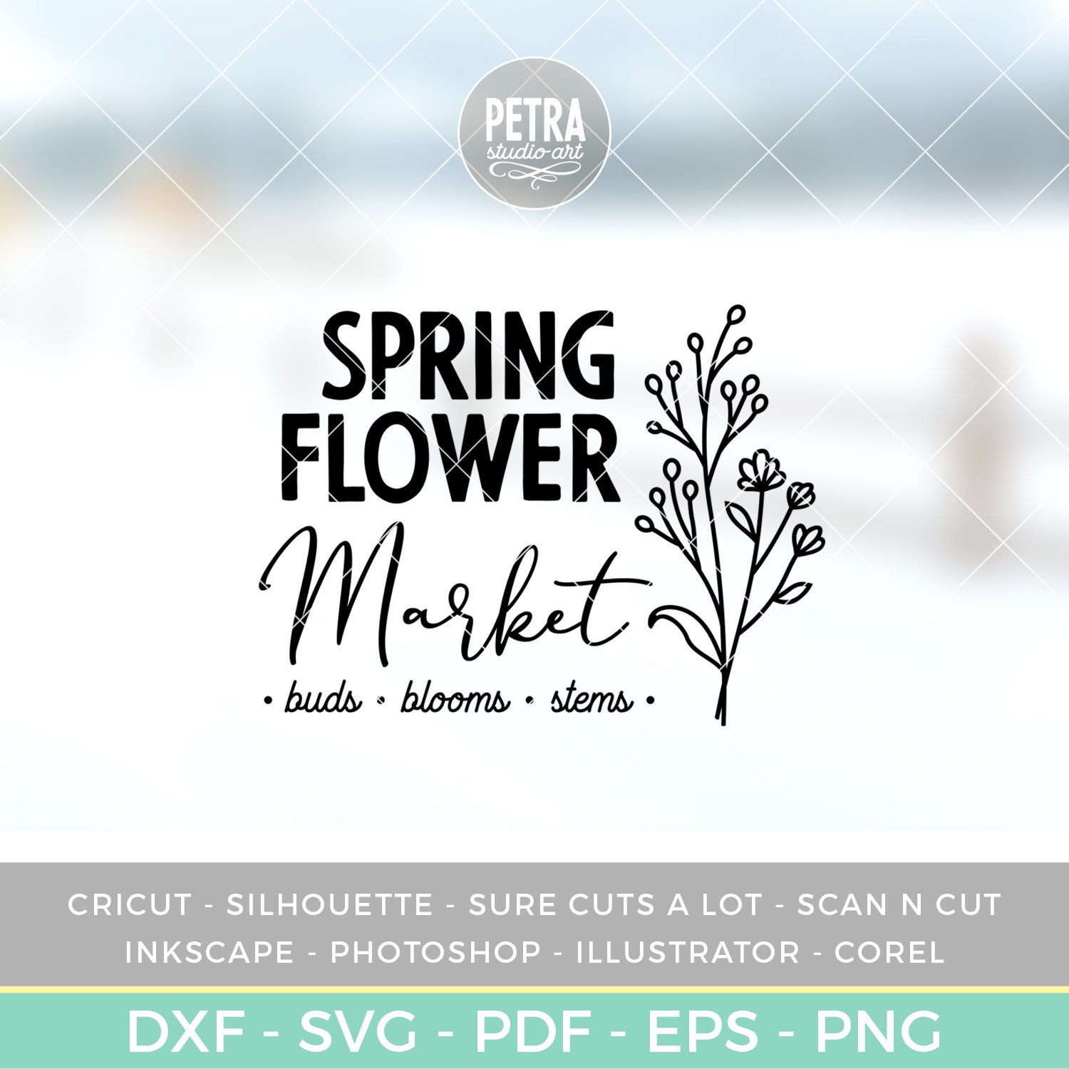 Spring Flower Market Sign SVG Cut File for Spring Season in | Etsy