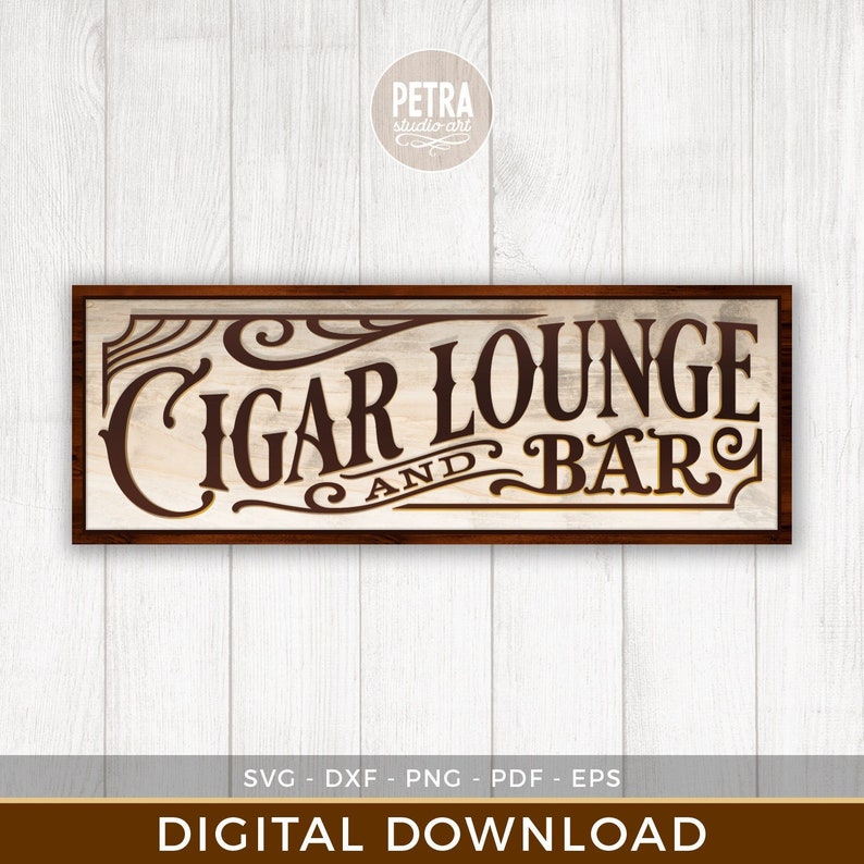 Cigar Lounge and Bar A Home Sign SVG Cut File. Great for - Etsy