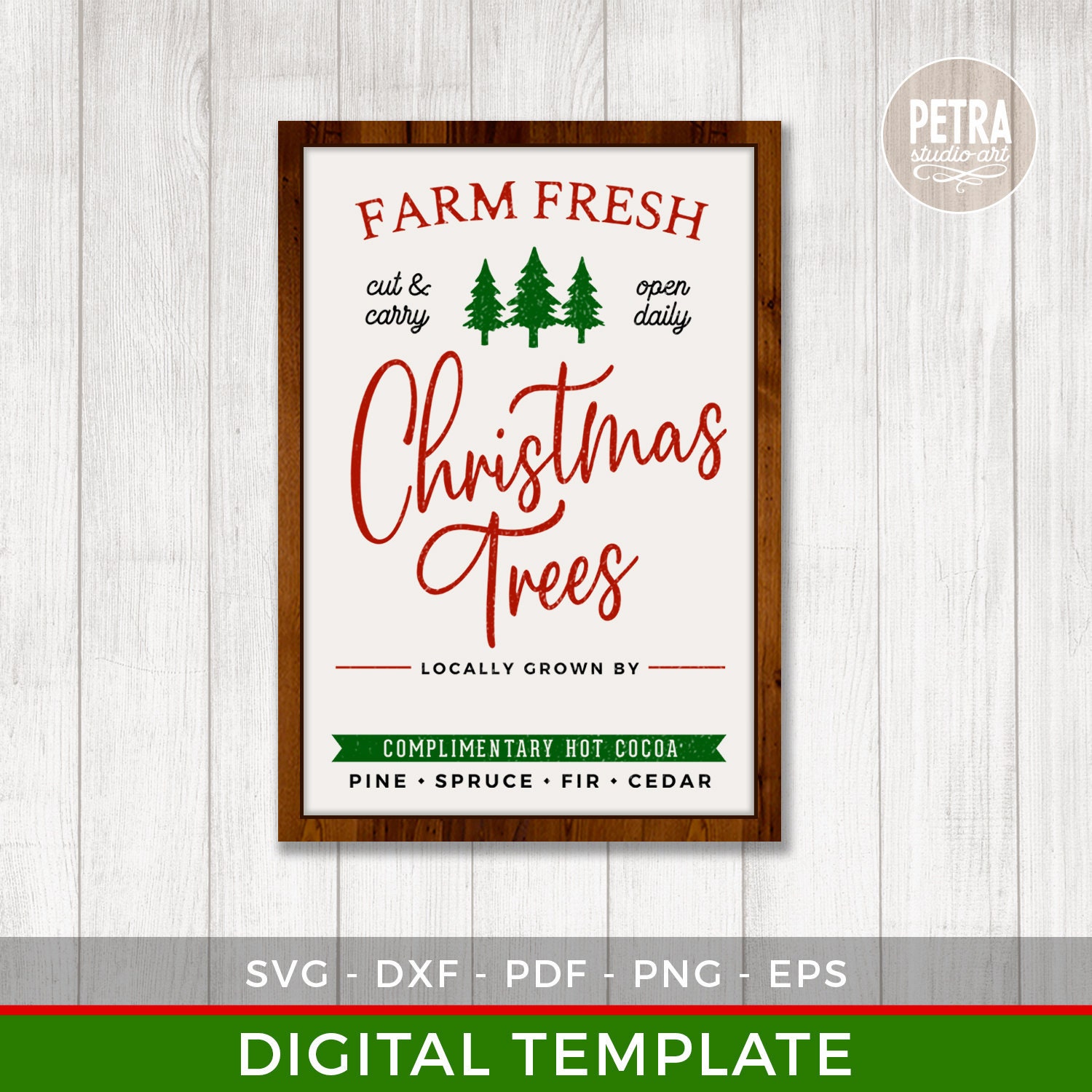 Farm Fresh Christmas Trees Template SVG Dxf Cut File Printable - Etsy