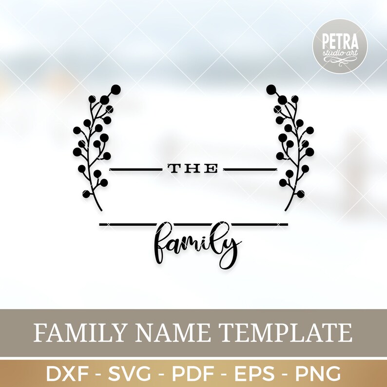 Rounded Family Last Name Template With Spring Floral Wreath SVG Cut ...