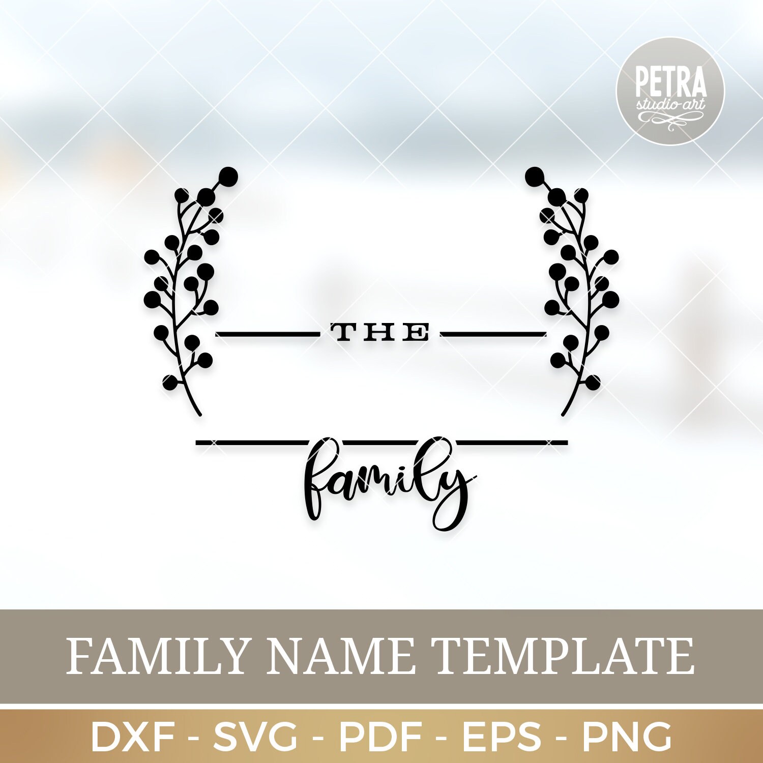 Rounded Family Last Name Template With Spring Floral Wreath | Etsy