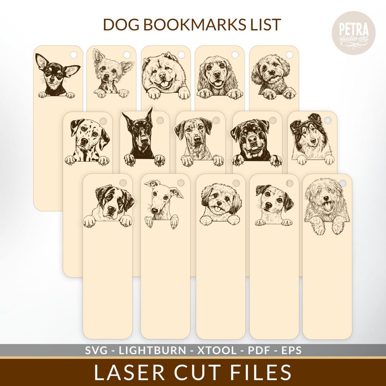Dog Breeds Bookmark With Quotes Laser Ready SVG Cut Files Bundle. Laser ...