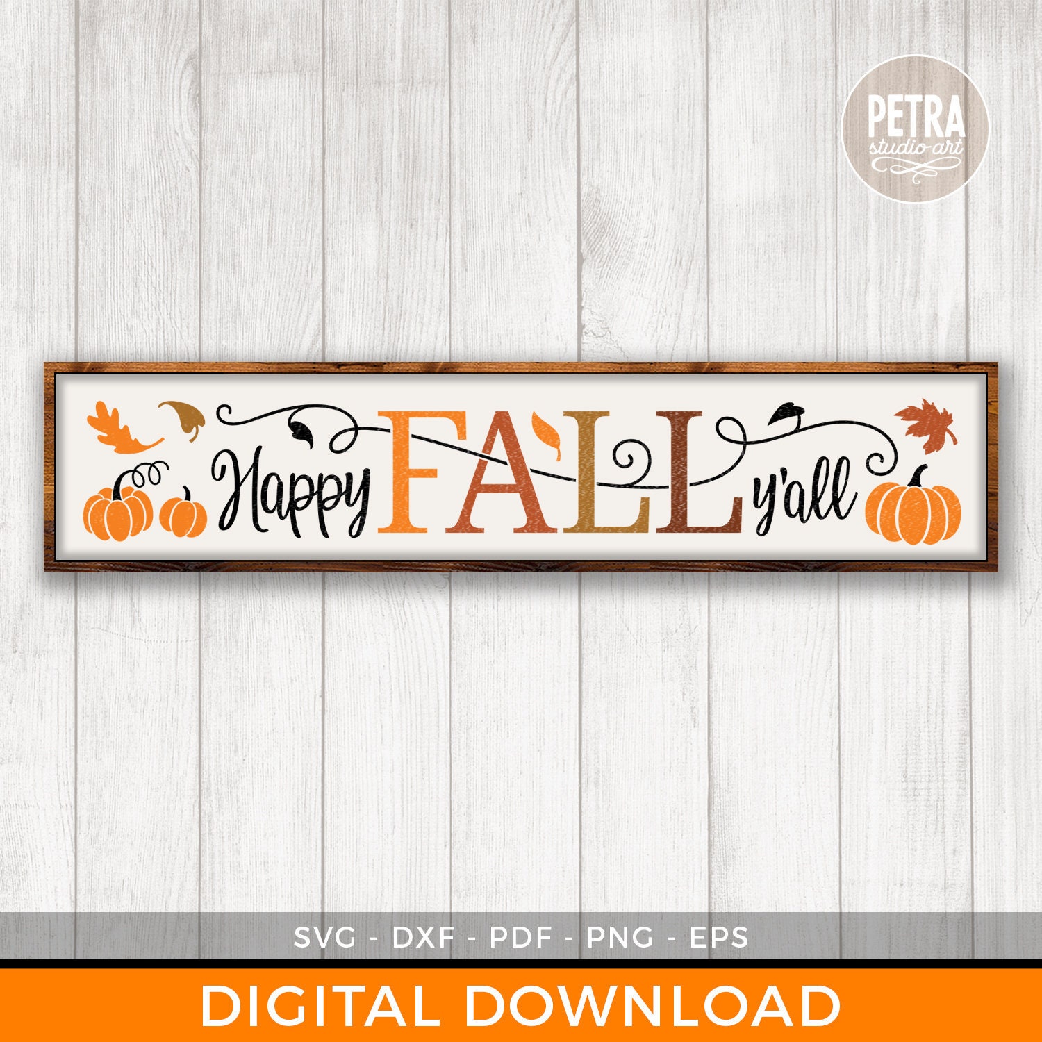Happy Fall Y'all Horizontal Sign SVG Cut File. for - Etsy