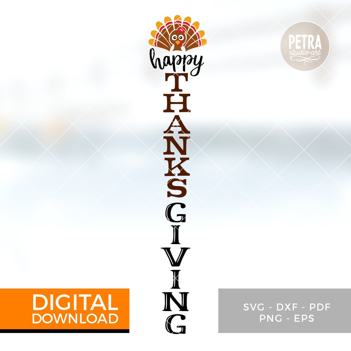 Happy Thanksgiving Vertical Sign SVG Cut File. for Personal - Etsy