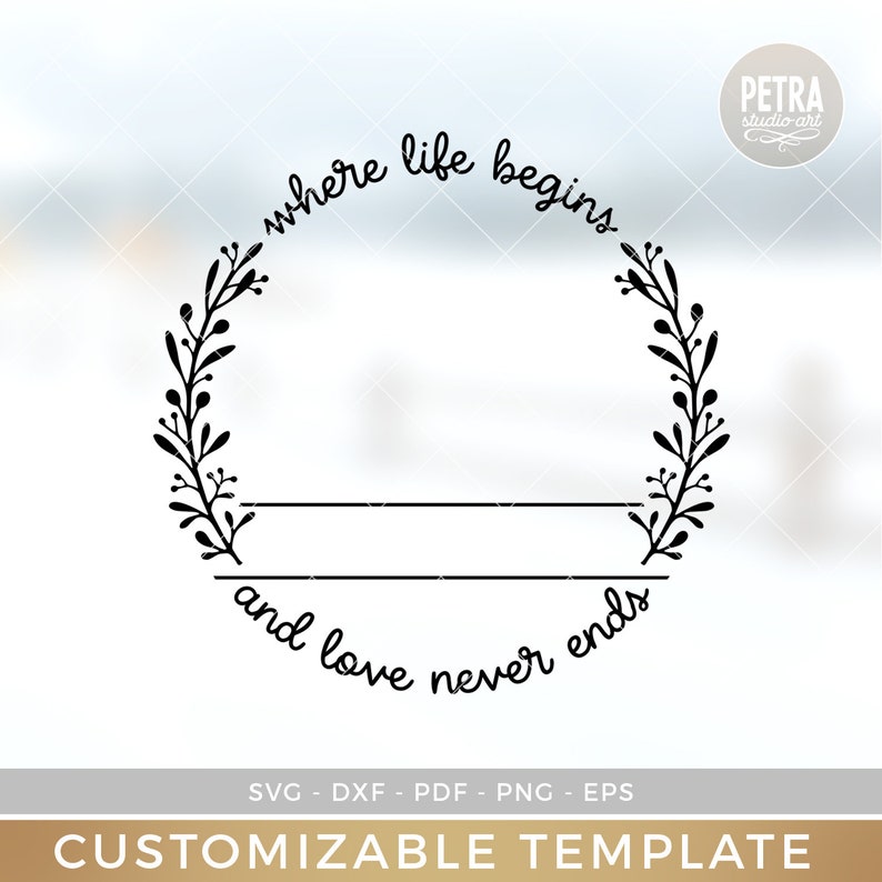 Family Last Name Template With Quotes SVG When Life Begins and Love ...