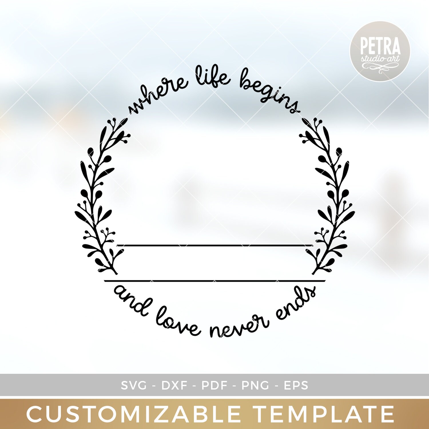 Family Last Name Template with Quotes SVG When Life Begins and | Etsy
