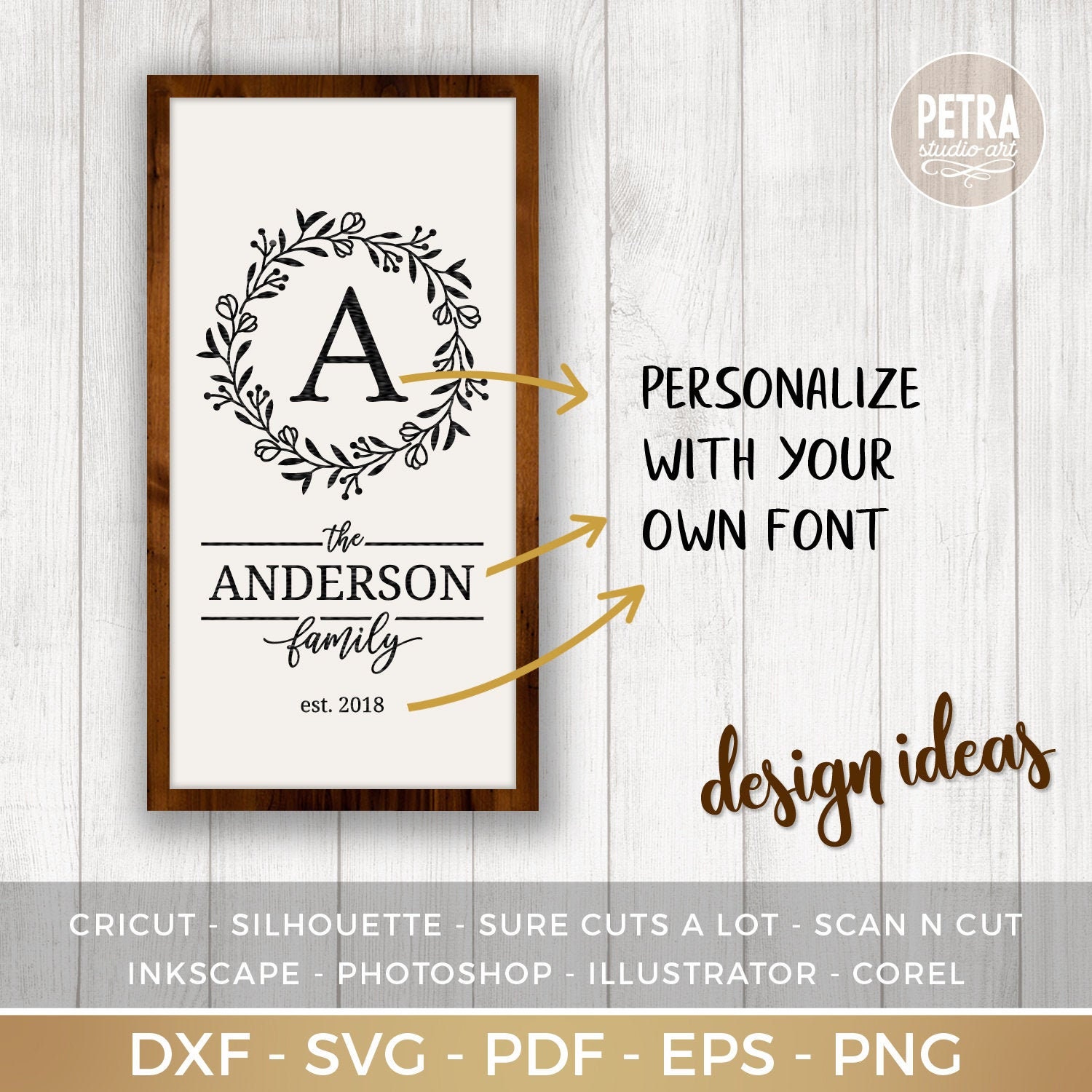 Family Last Name Letter With Spring Floral Wreath SVG Cut - Etsy