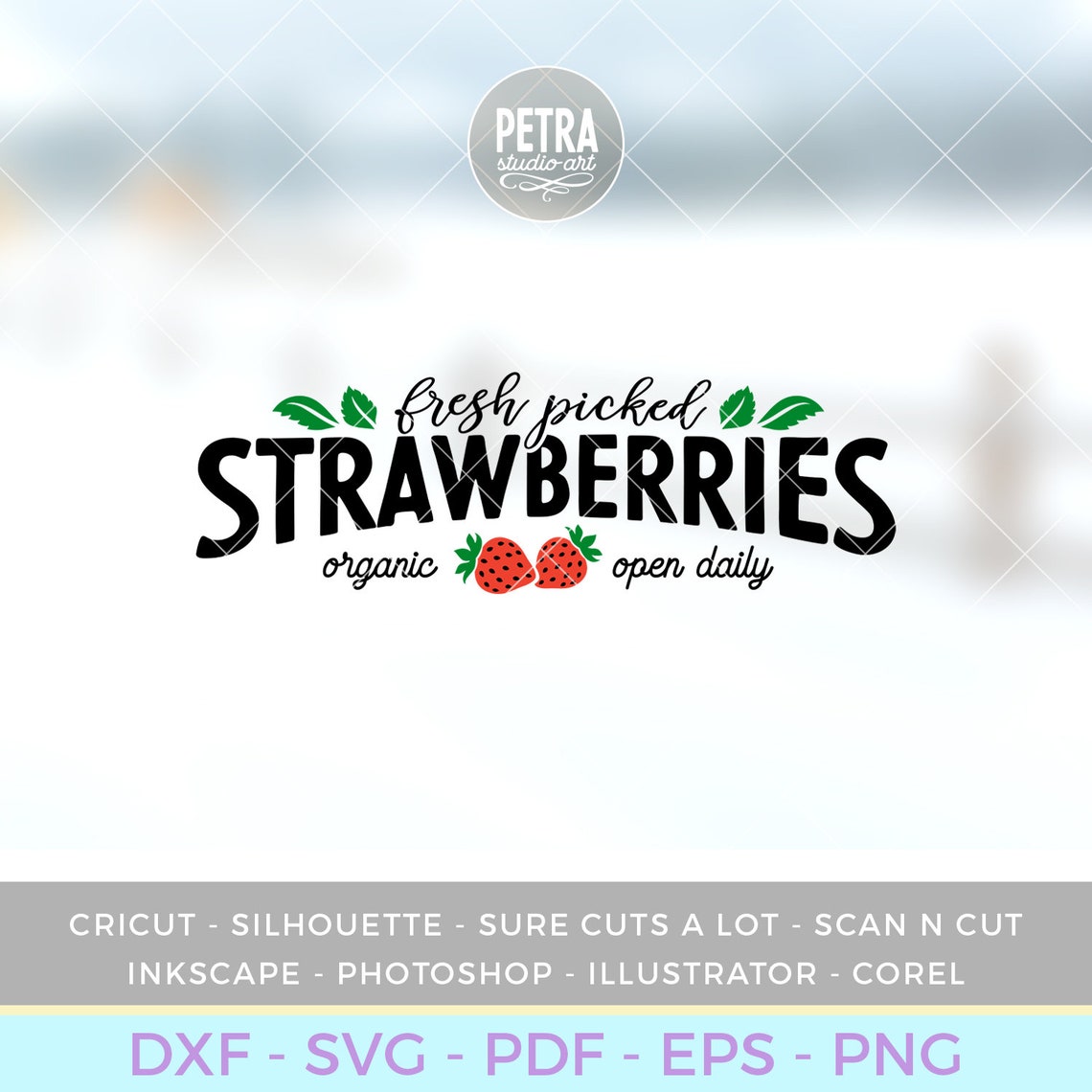 Summer SVG Cut File. Fresh Picked Strawberry SVG for Rustic - Etsy