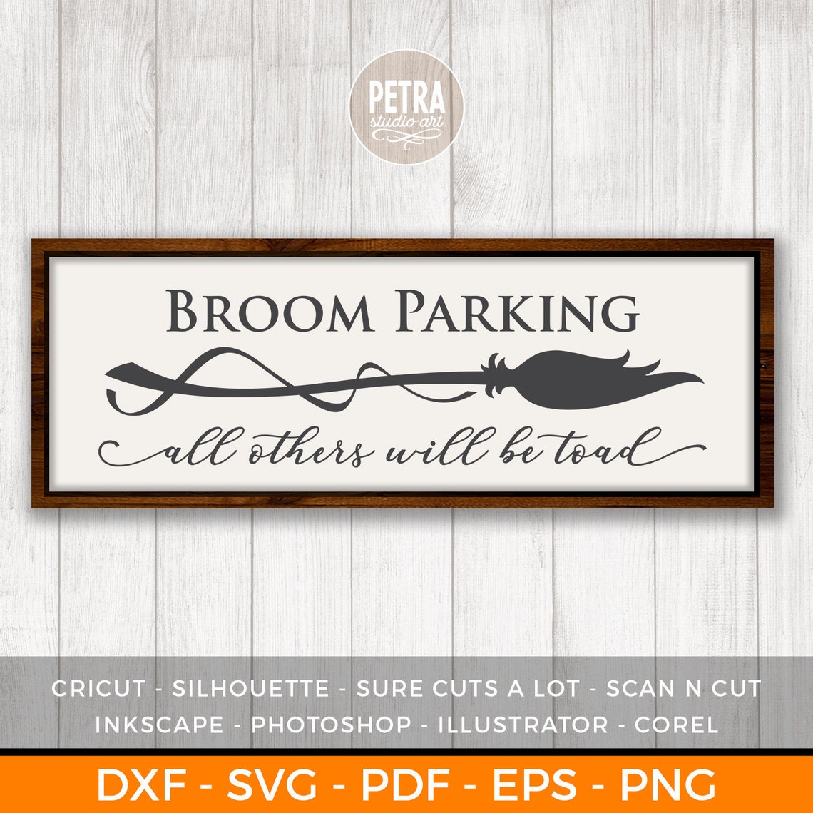 Halloween SVG Broom Parking Halloween Sign Witch Broom | Etsy