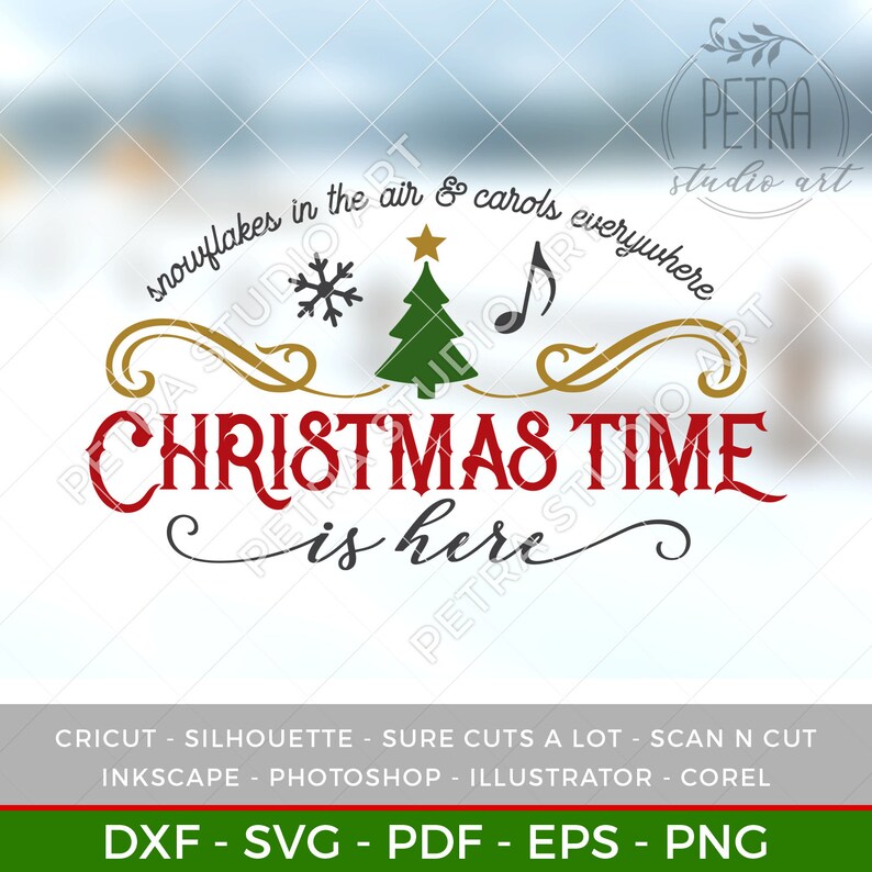 Christmas Time is Here SVG Cut File for Rustic Christmas Home | Etsy