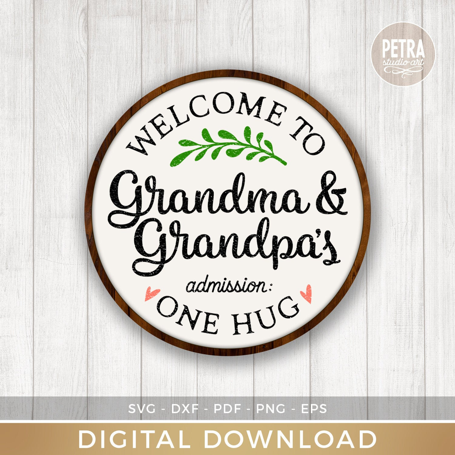 Welcome to Grandma & Grandpa's Admission One Hug SVG Cut File. Great ...