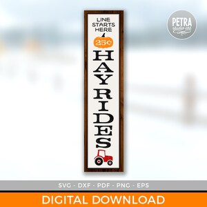 Hayrides Line Start Here Tall Sign SVG Cut File. A Fall SVG Cut File ...