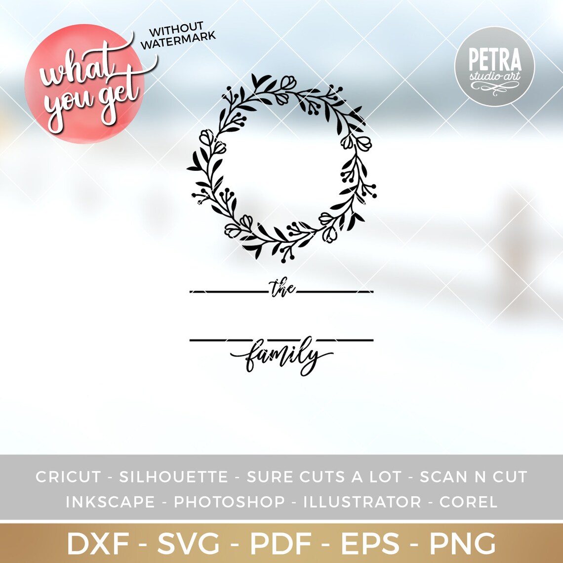 Family Last Name Letter With Spring Floral Wreath SVG Cut - Etsy