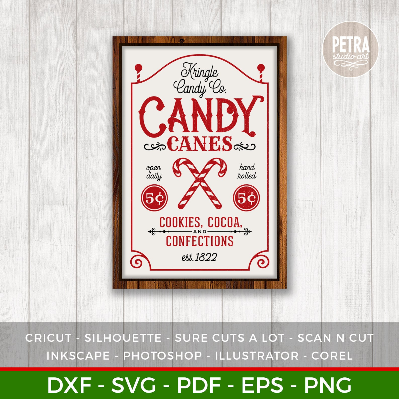 Christmas SVG. Kringle Candy Co Candy Canes SVG Cut File. Great for ...