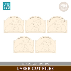 Capybara Family Puzzle CNC Laser Cut and Engrave Files Bundle. With ...