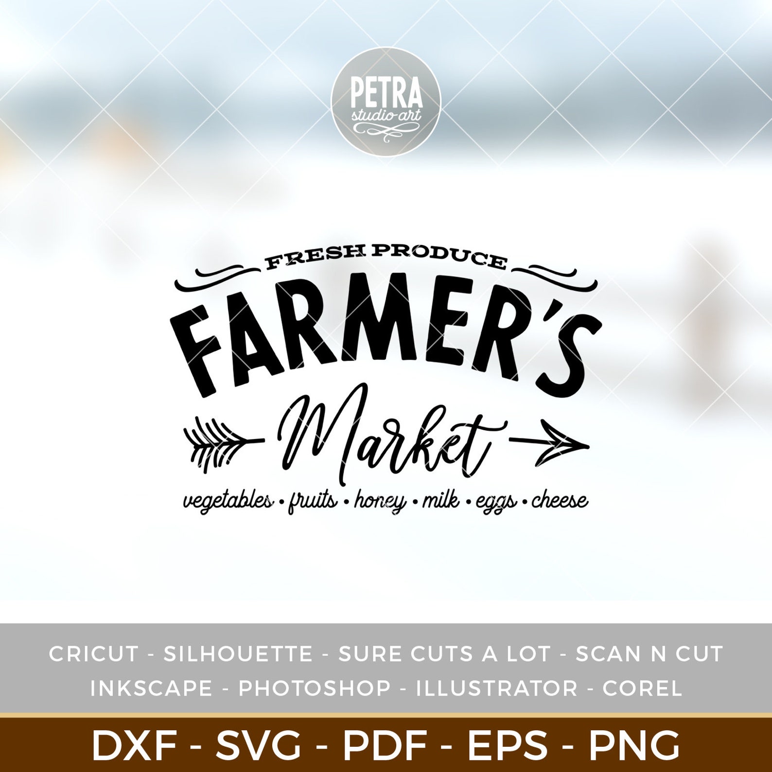 Farmer's Market Sign SVG Cut File for Rustic Home Decor | Etsy
