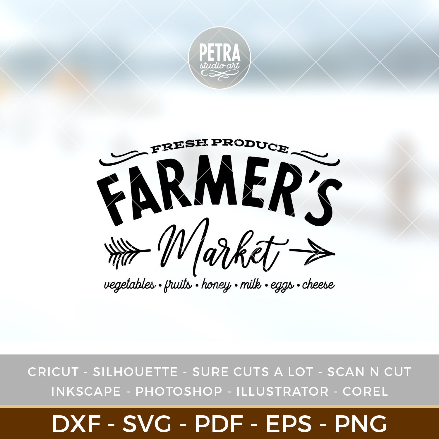 Farmer's Market Sign SVG Cut File for Rustic Home Decor | Etsy