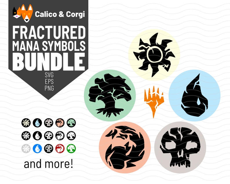 Fractured Magic the Gathering Mana Symbols Bundle SVG - Etsy