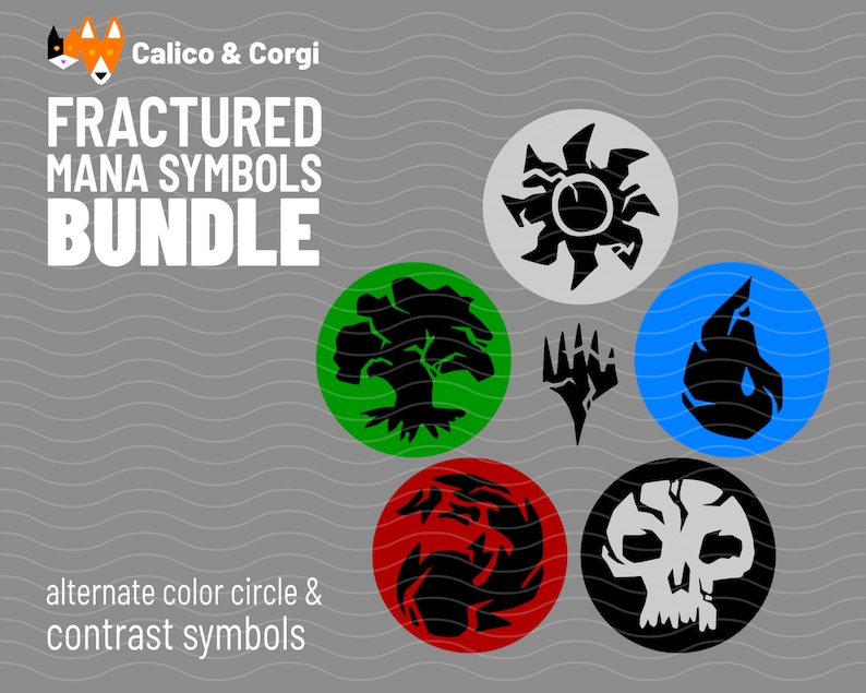Fractured Magic the Gathering Mana Symbols Bundle SVG - Etsy