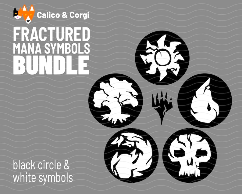 Fractured Magic the Gathering Mana Symbols Bundle SVG - Etsy